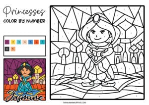 Disney Princesses Color By Number Printable Set - FREE - Mama of Five