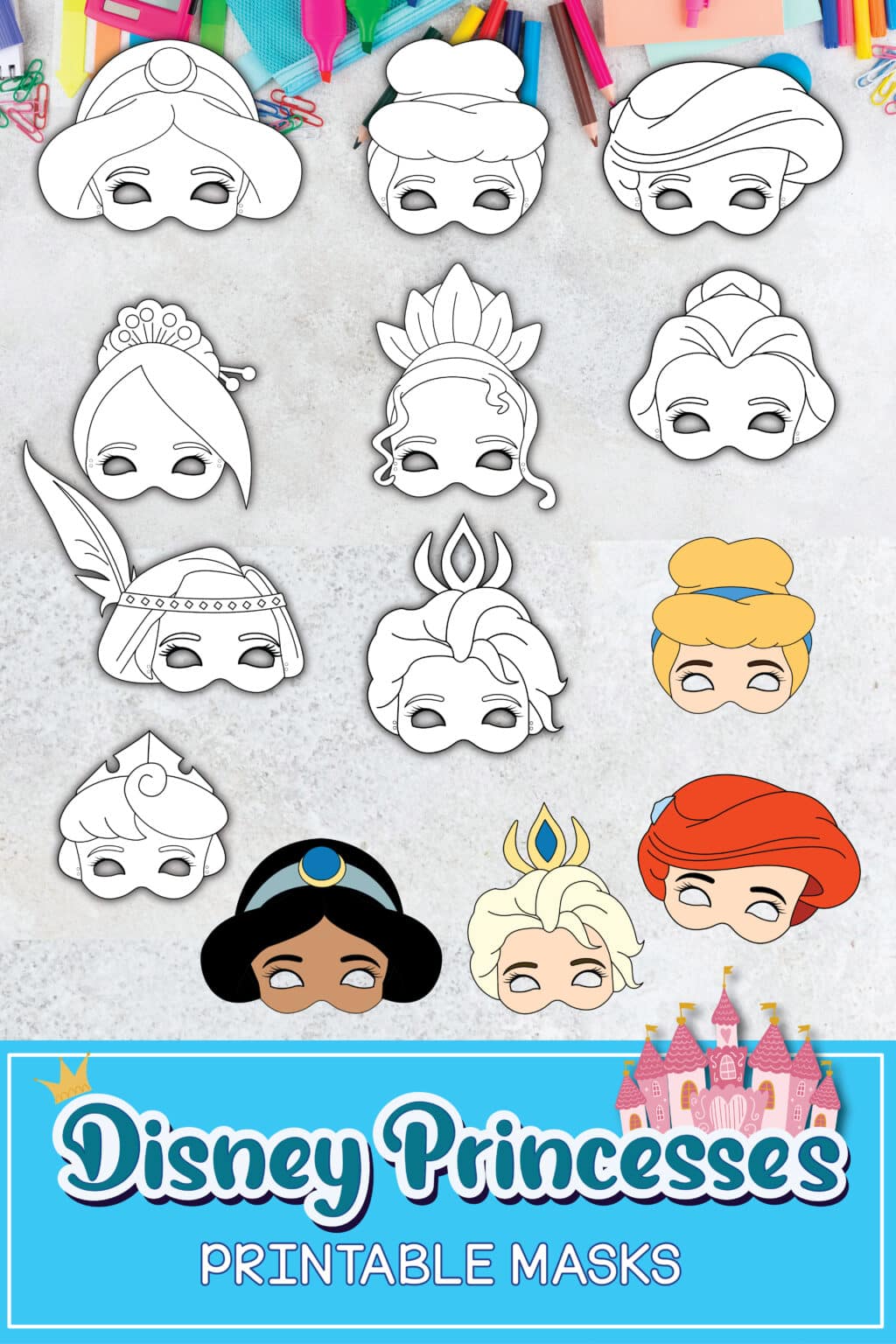 Disney Princess Printable Masks - FREE - Mama of Five