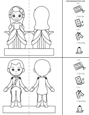 Disney Prince & Princess Stand-Up Paper Dolls - FREE - Mama of Five
