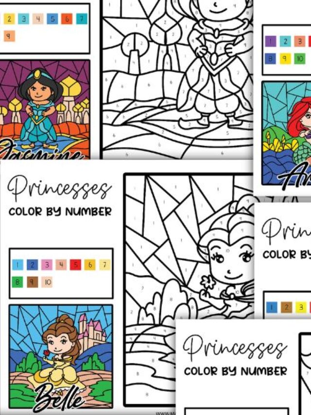 Disney Princess Color By Number Printable Story - Mama of Five