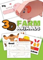 FREE 3D Farm Animals Printable Craft - Mama of Five